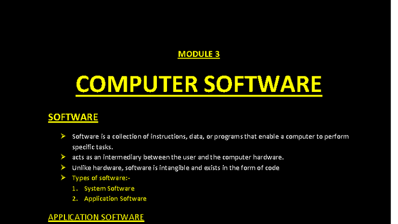 CF Short NOTE Module 3 - SOFTWARE Overview and Types - Studocu