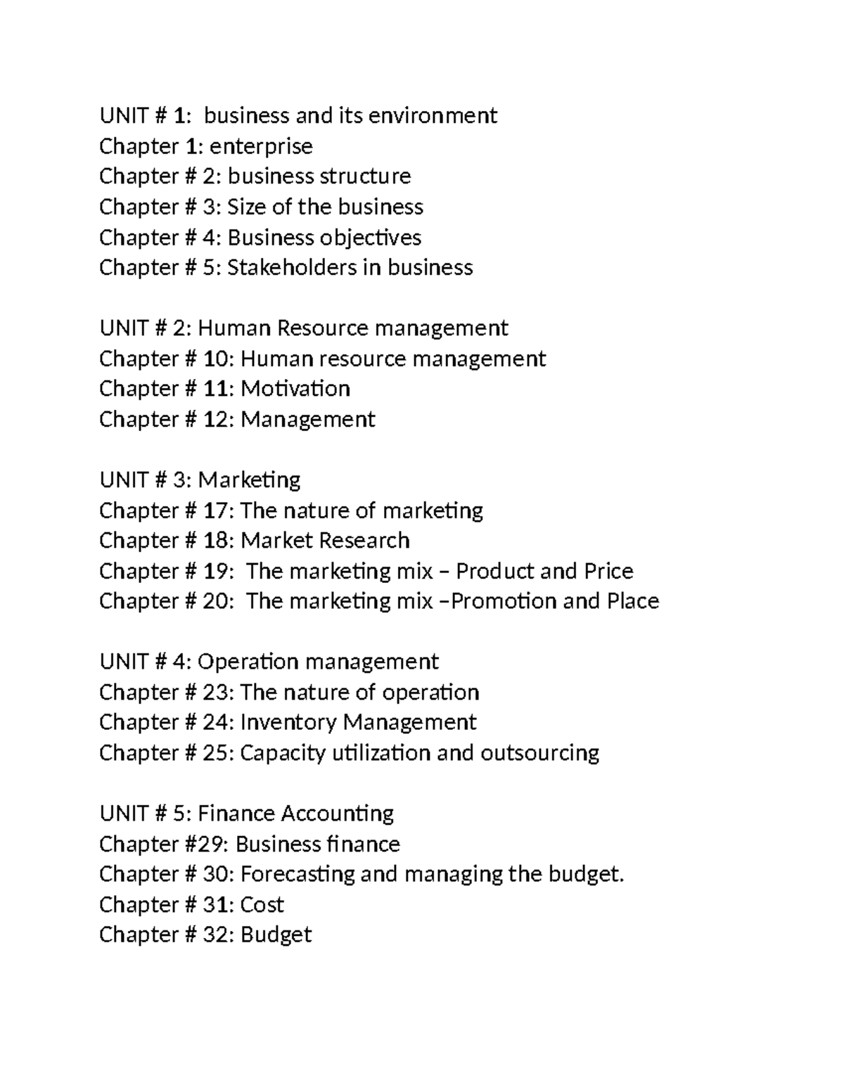 BUS 101: Comprehensive Business Studies Syllabus Overview - Studocu