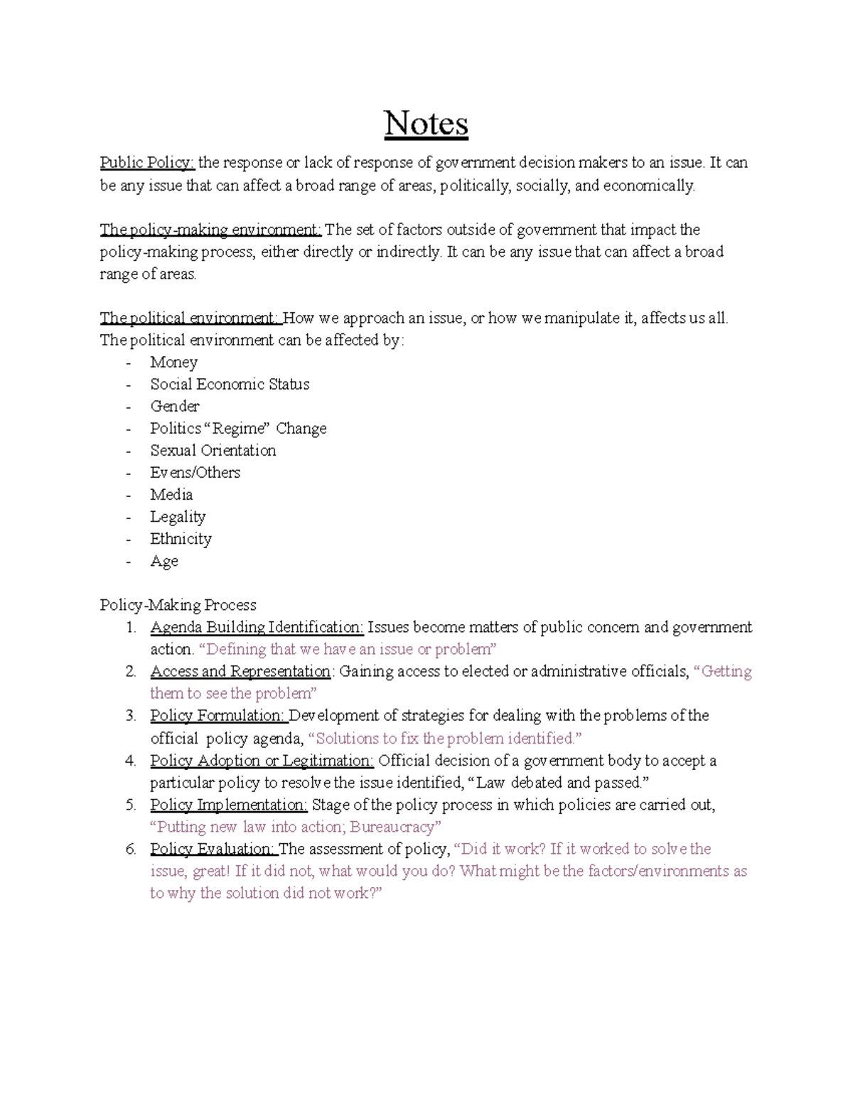 Public Policy Notes: Government Response to Social Issues in Texas ...