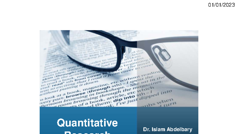 Quantitative Research Methods: A Comprehensive Guide (Course Code: 3 ...