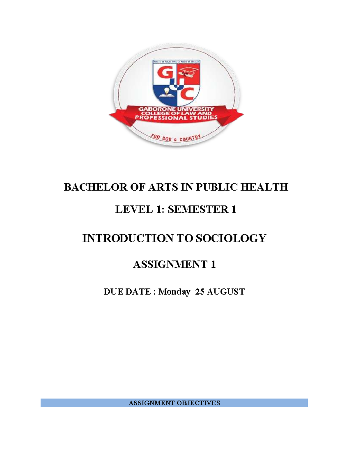BA Public Health Level 1: Sociology Assignment 1 - Functionalism in ...