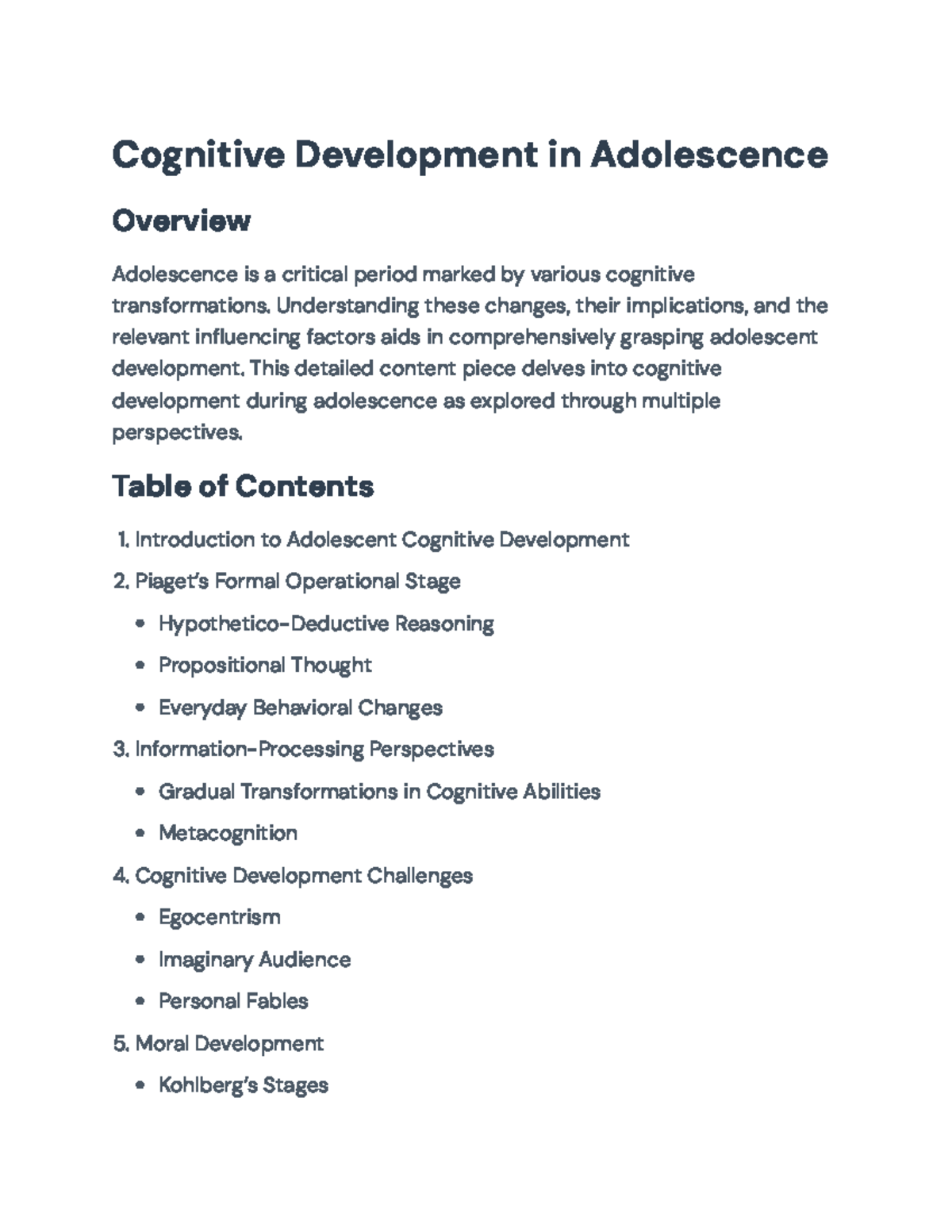 Cognitive Development in Adolescence: Insights and Challenges ...