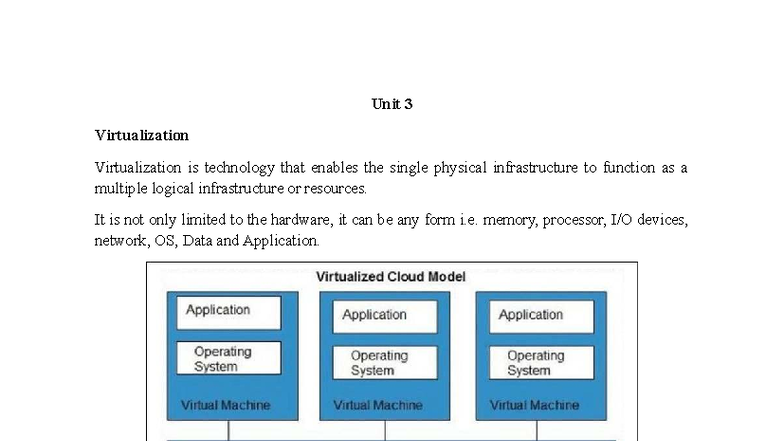 CC Unit 3 - Virtualization and Cloud Computing Overview - Studocu