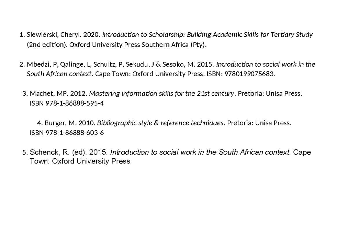 Recomended books - Siewierski, Cheryl. 2020. Introduction to Scholarship: Building Academic ...