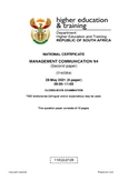 N4 Management Communication Paper 2 June 2021 - NATIONAL CERTIFICATE ...