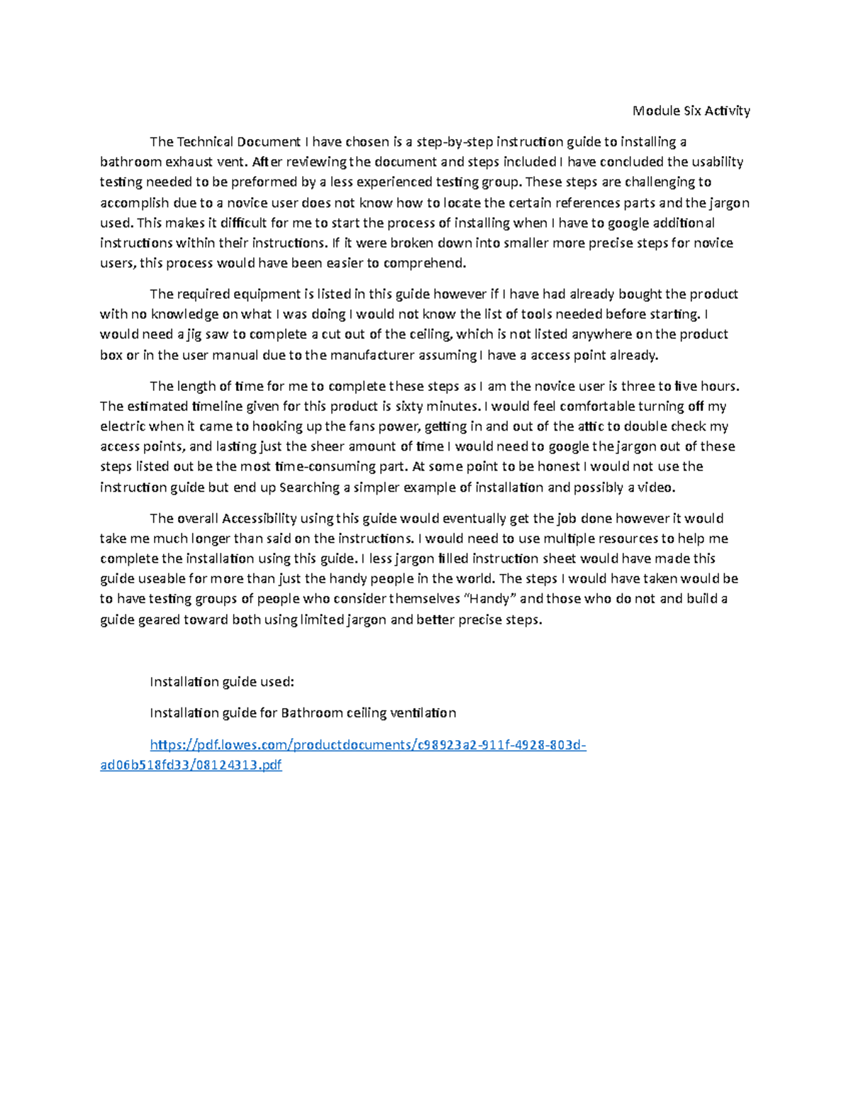 Mod 6 Tech Writing - Mod 6 assignment - Module Six Activity The ...