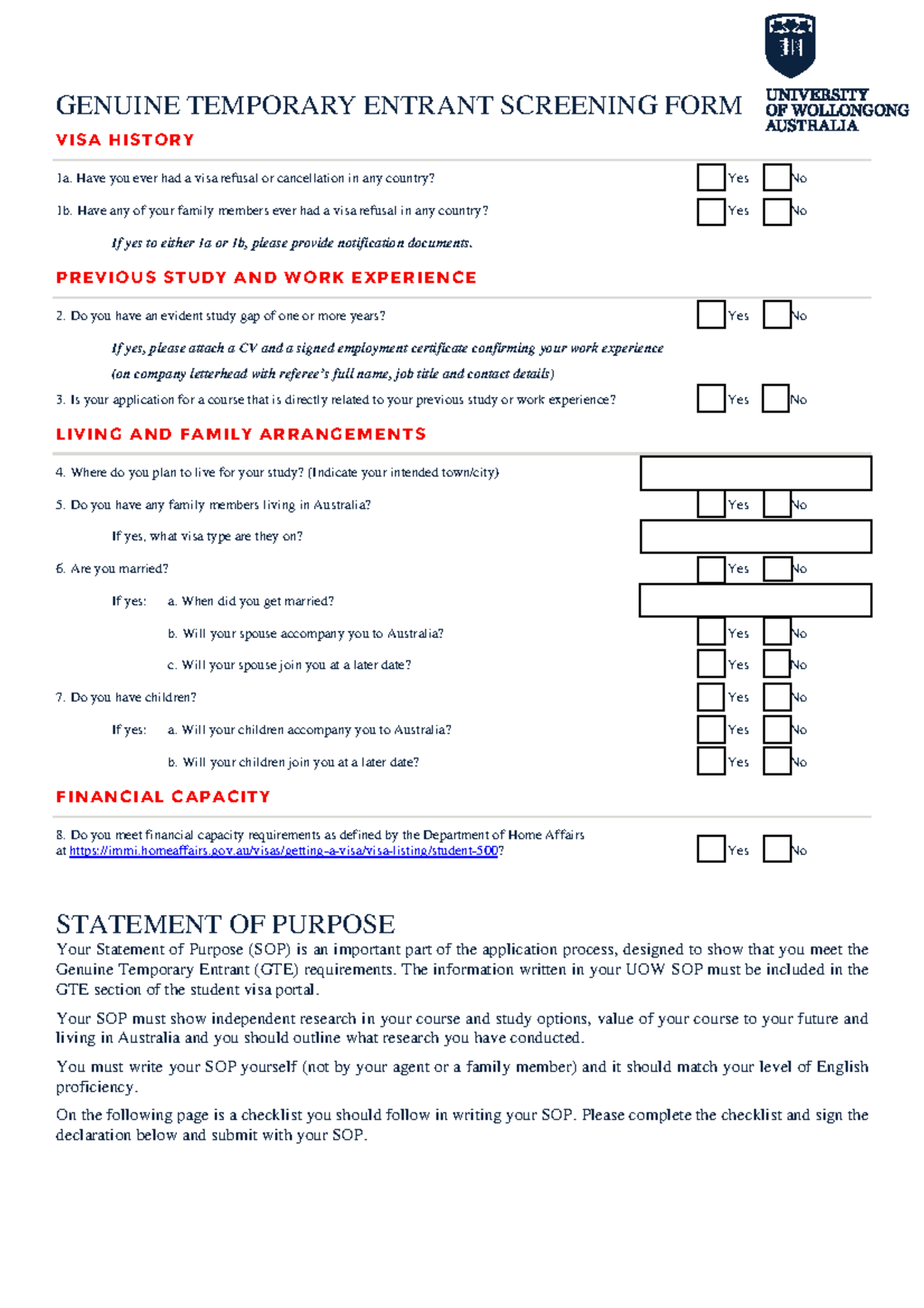 GTE Screening Form Blank - GENUINE TEMPORARY ENTRANT SCREENING FORM ...