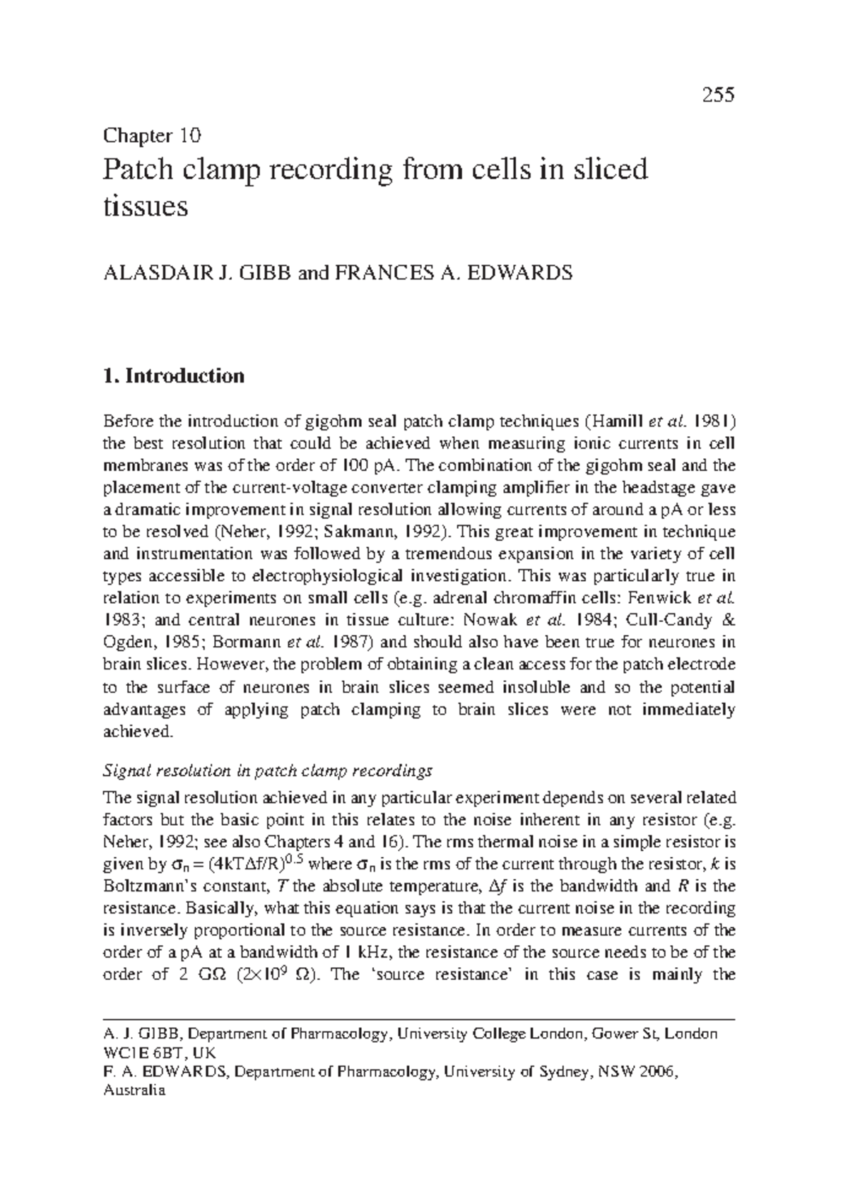 Patch Clamp Introduction - 255 Chapter 10 Patch clamp recording from ...