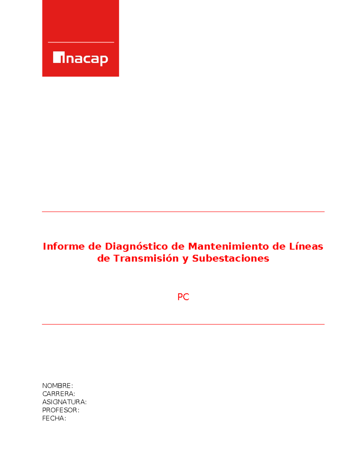 Informe de Mantenimiento de Líneas y Subestaciones de Transmisión - PC - Studocu