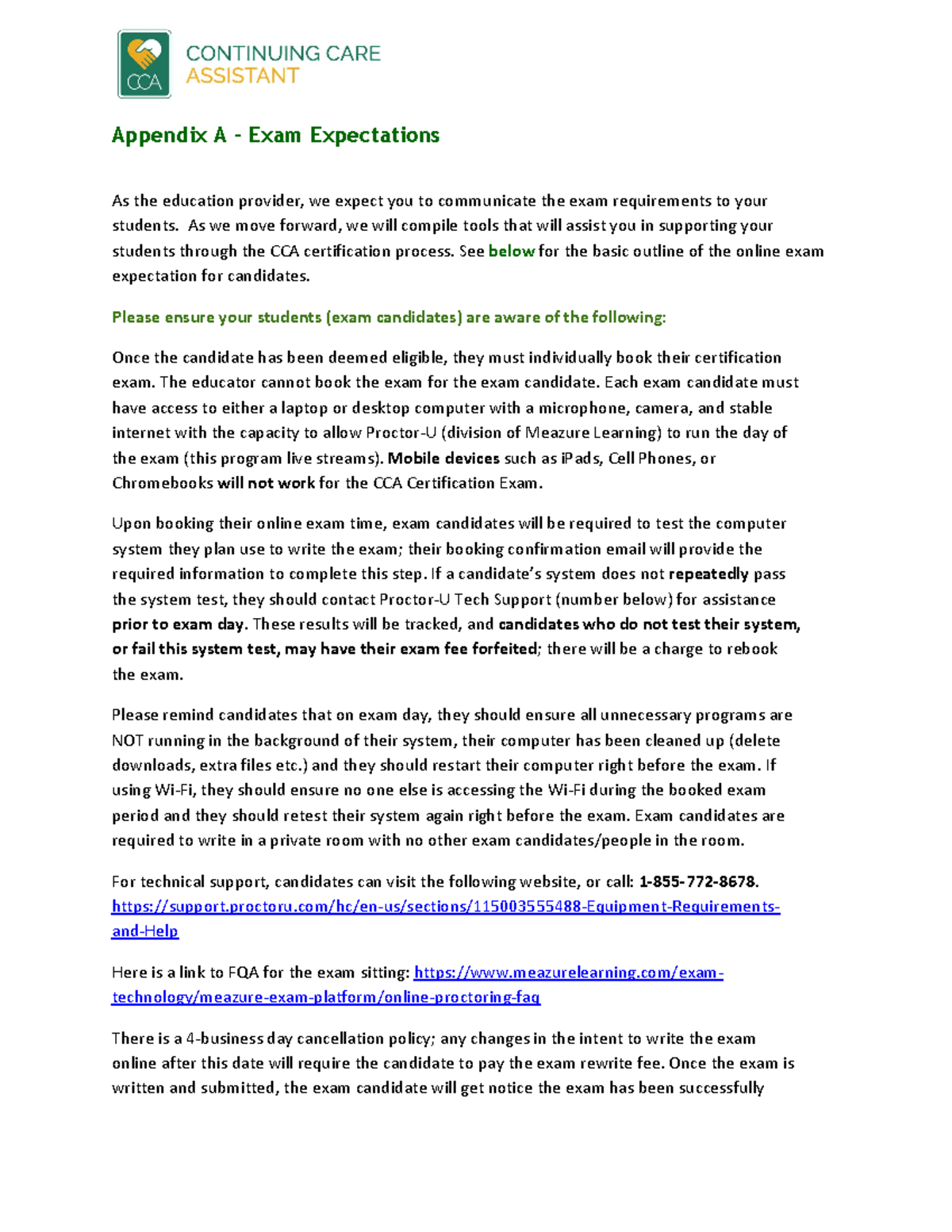 CCA Exam Expectations - Important Guidelines for Candidates - Studocu