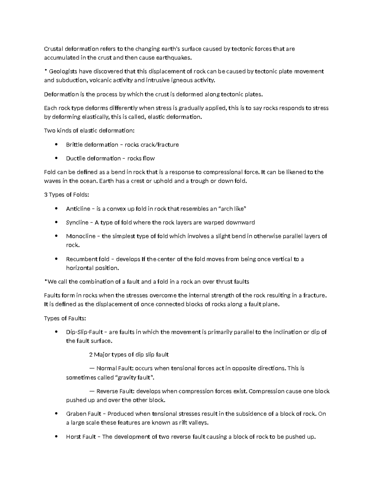 Earth and Life Review: Crustal Deformation and Fault Mechanics - Studocu