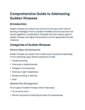 First Aid for Sudden Illness: Essential Insights from CPR/AED Manual ...