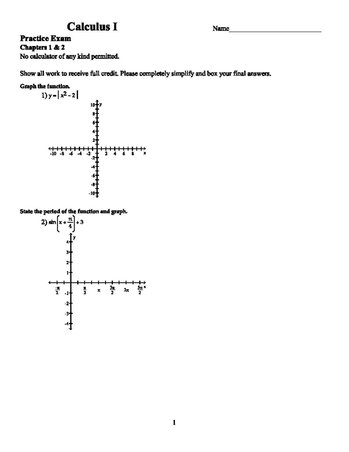 Calculus 1 Practice Exam #1 Answer Key (MATH 3A) - Studocu