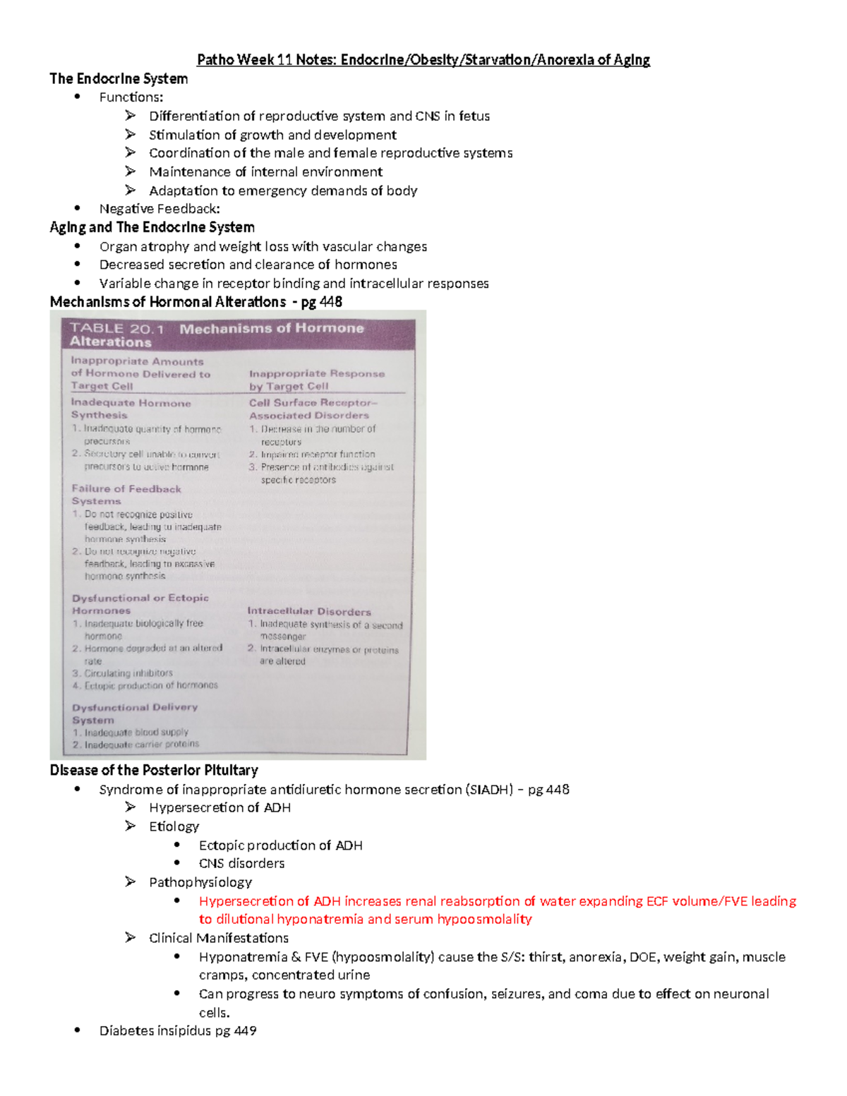 Patho Week 11 Notes - Endocrine - Patho Week 11 Notes: Endocrine ...