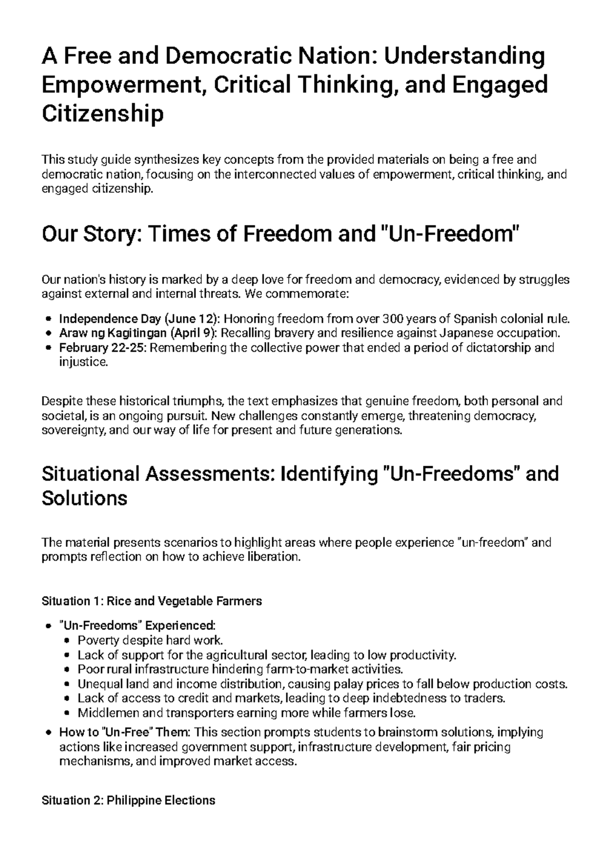 Lesson 9: Empowerment, Critical Thinking & Engaged Citizenship (Course ...