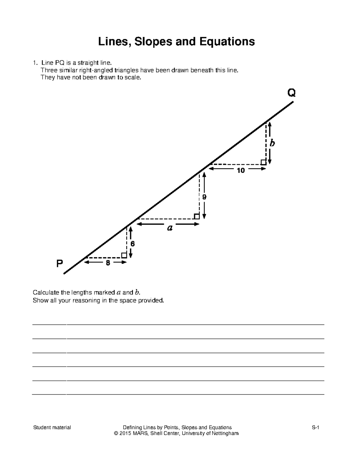 Defining Lines, Slopes & Equations - Student Reproducibles - Studocu