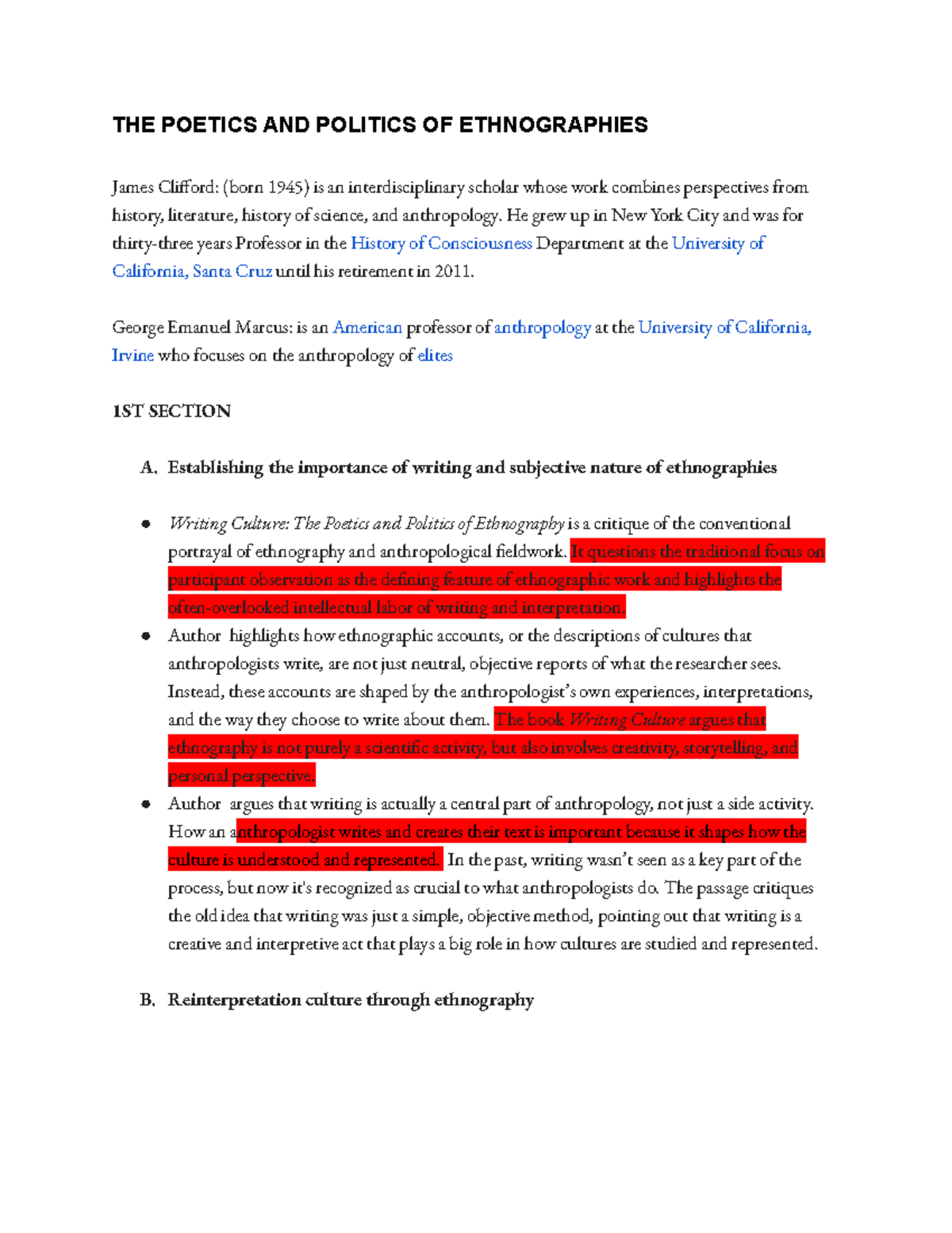 Revisiting Ethnography: Insights from Clifford and Marcus on Writing ...