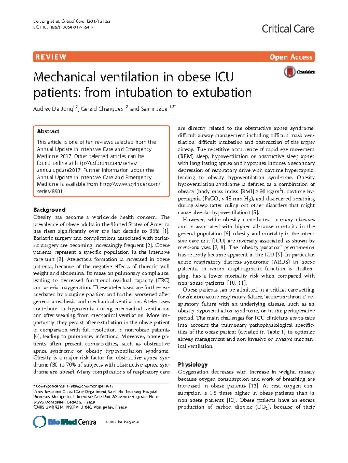 Mechanical Ventilation in Obese ICU Patients: Intubation to Extubation ...