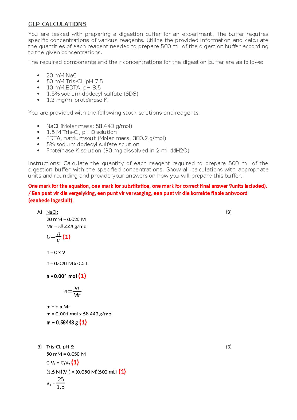 GLP Calculations for Preparing Digestion Buffer: Step-by-Step Guide ...