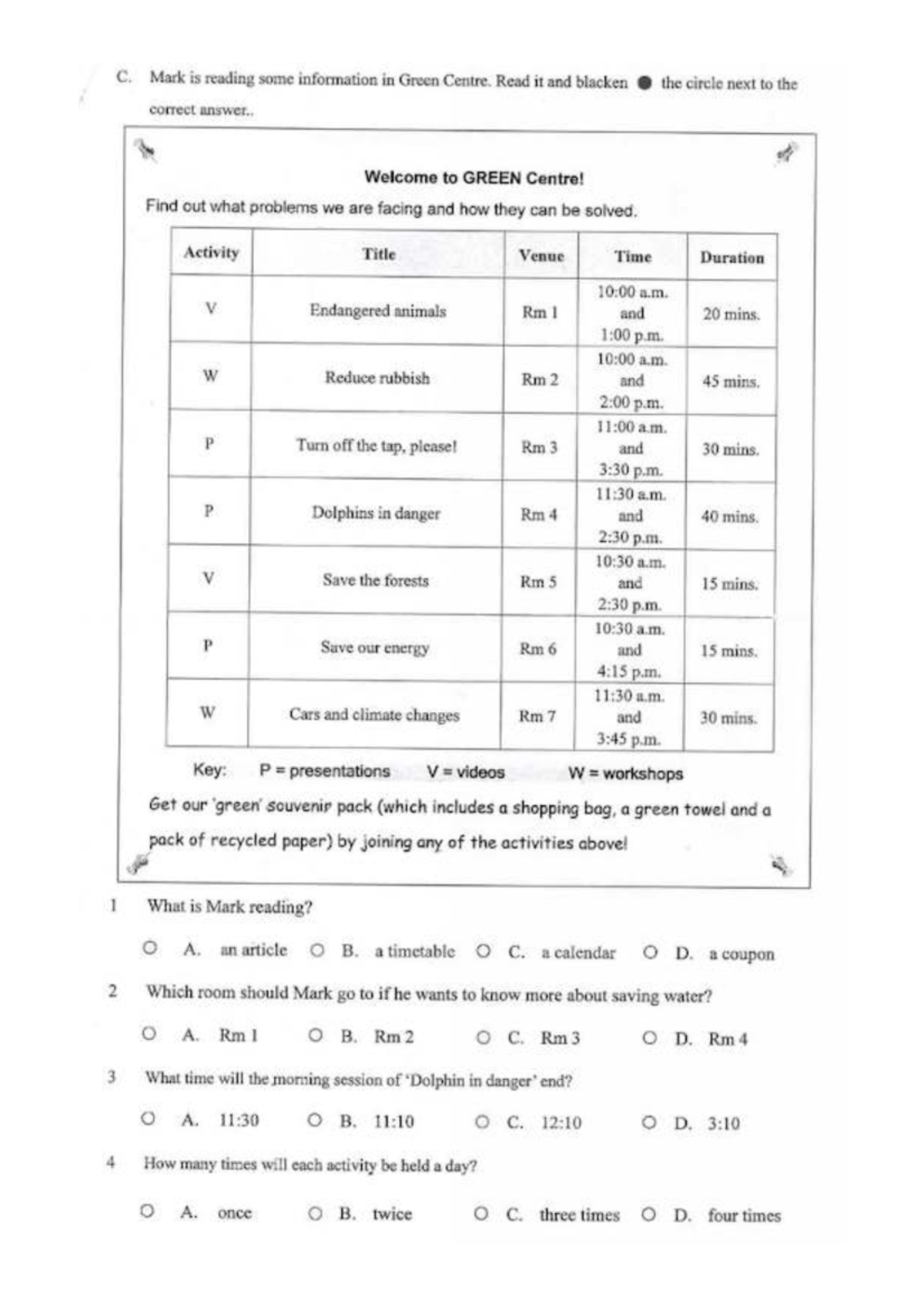 GE (6A) Exercise 039 - Green Centre Activities Quiz - Studocu