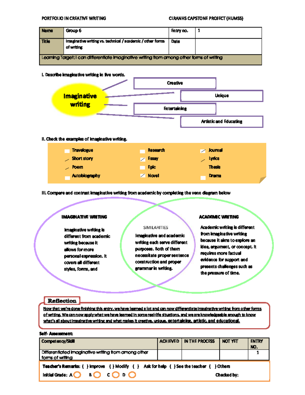 Creative Writing Notes for Course 012341561 - Studocu