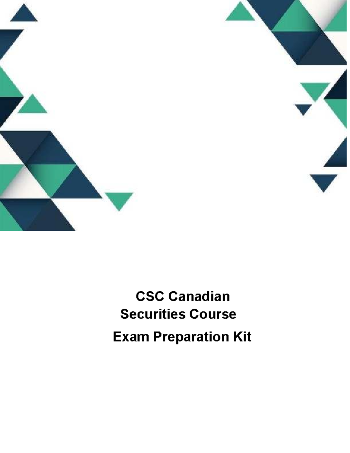CSC Canadian Securities Course Exam Prep Kit: Key Concepts & Formulas ...