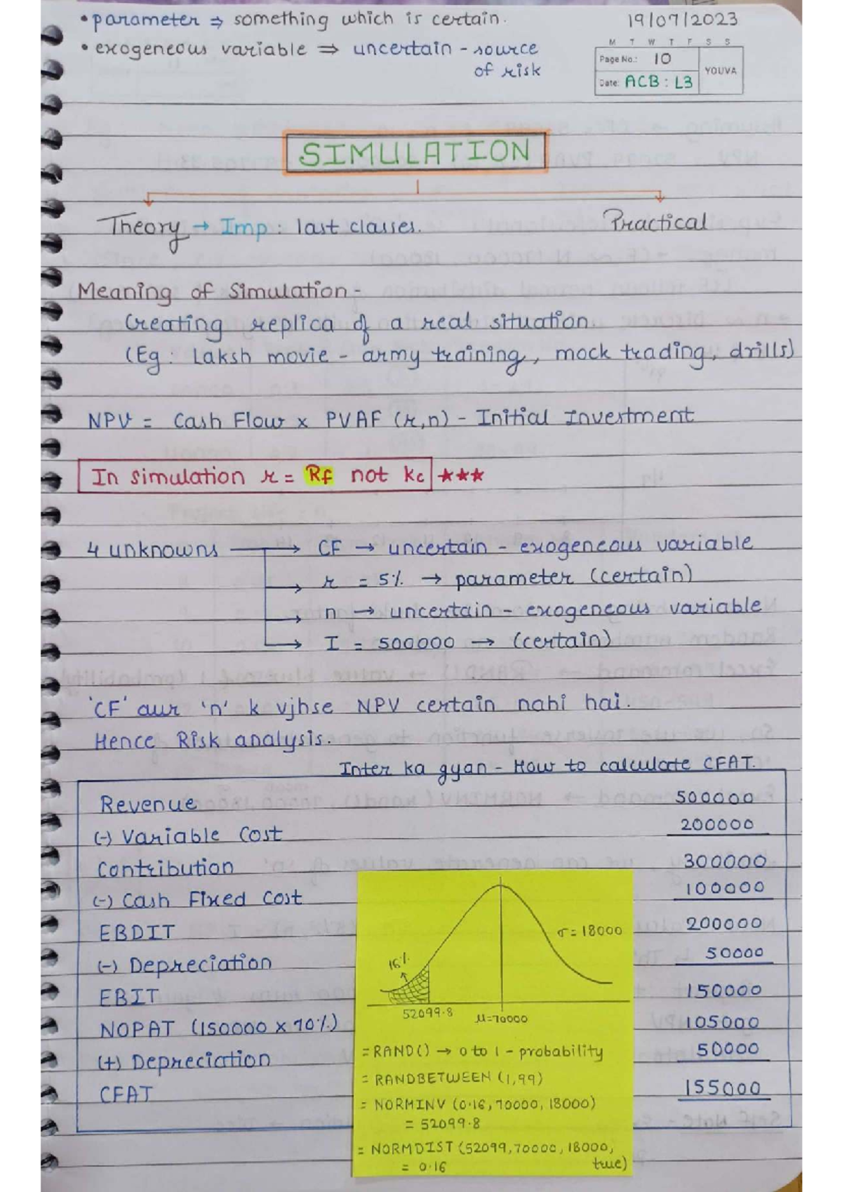 Advanced Capital Budgeting ACB: L3 Lecture Notes on Simulation and Risk ...