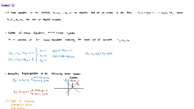 Linear Algebra - Lecture Notes on Systems of Equations - Studocu