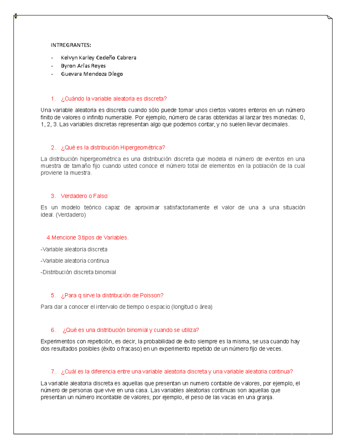 Trabajo Autonomo Cuestionario - INTREGRANTES: - Kelvyn Karley Cedeño ...