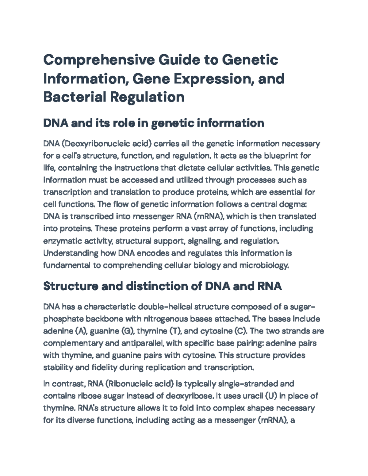 Comprehensive Guide to Bacterial Gene Regulation & Expression (BIO 101 ...