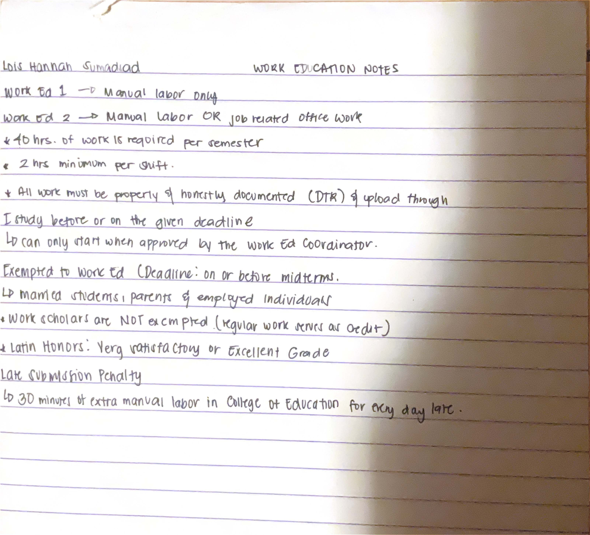 Work Education Notes (Work Ed 1 & 2) - Manual Labor Guidelines - Studocu