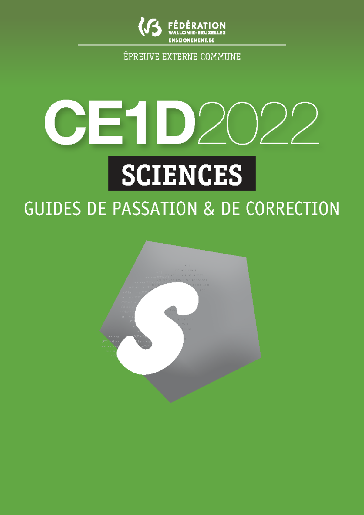 CE1D 2022 SCIENCES : Guide de Passation et Correction - Studocu