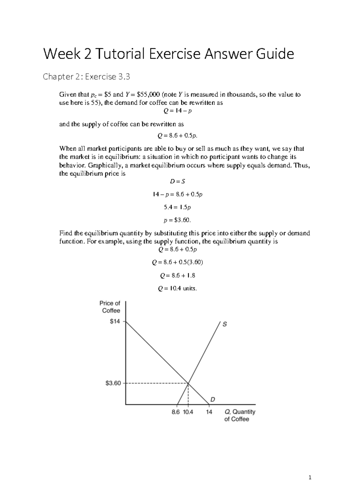 Week 2 Tutorial Answer Guide: Managerial Econ Exercises - Studocu