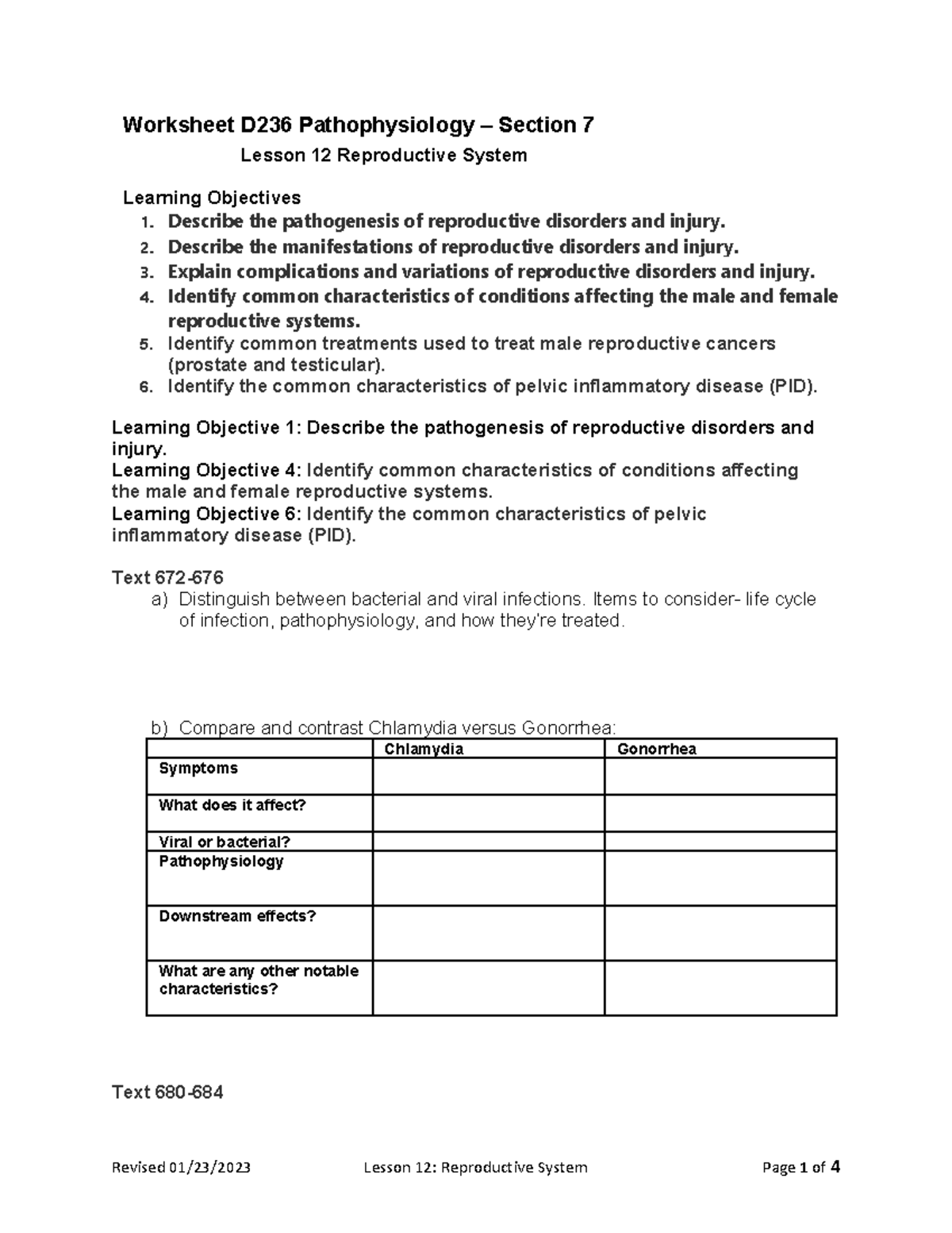 Lesson 12: Pathophysiology of Reproductive Disorders and Treatments ...