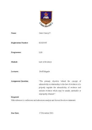 Law of evidence Final - LAW OF EVIDENCE MANUAL FOR LEGAL PRACTITIONERS ...