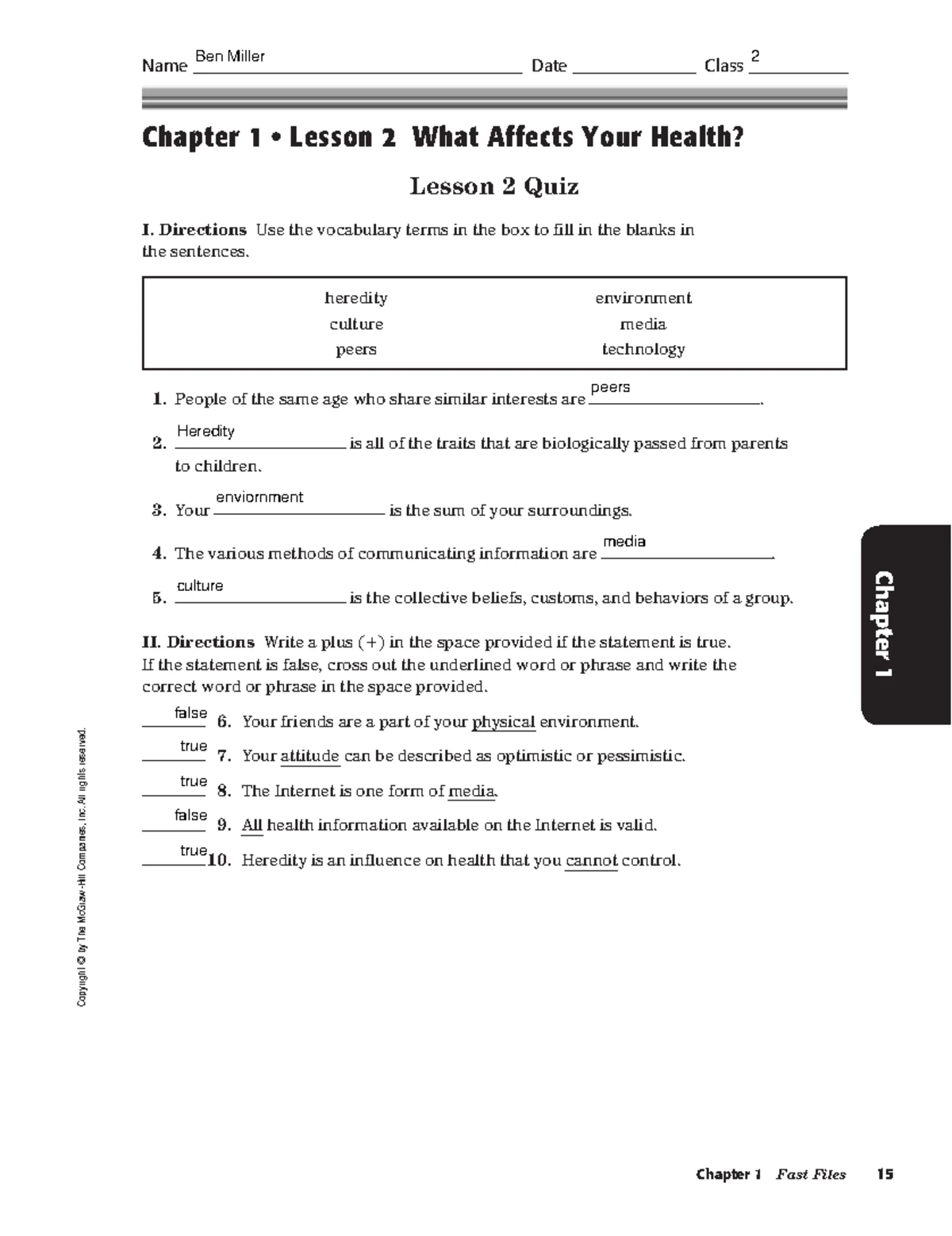 CH 1 Lesson 3 Quiz - Health Risks and Behaviors Assessment - Studocu