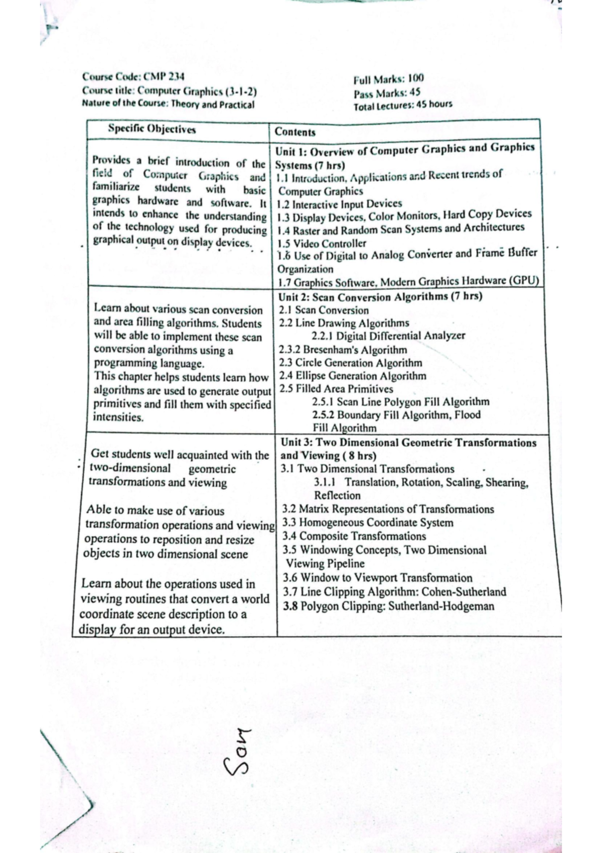 CMP 234 Computer Graphics Course Syllabus: Theory & Practical Overview ...