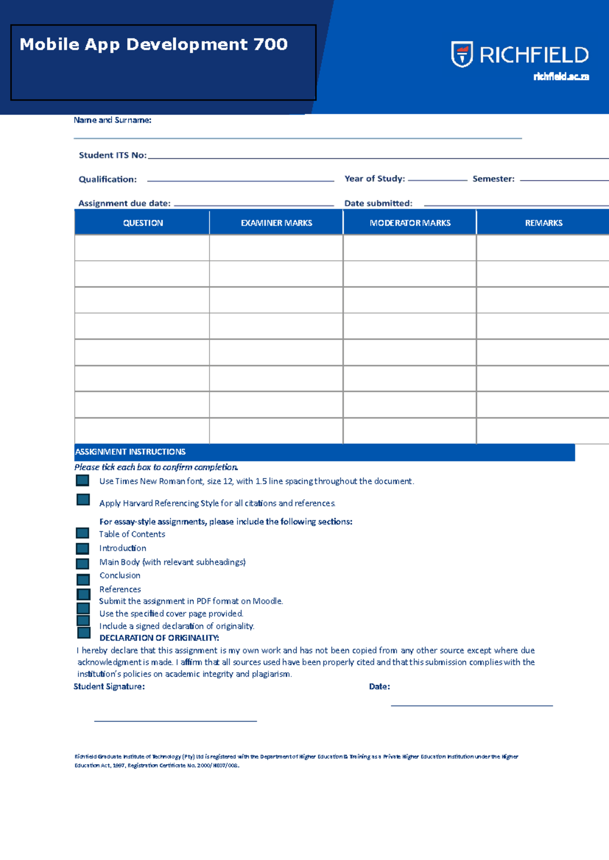 Mobile App Development 700: Comprehensive Assignment Guide - Studocu