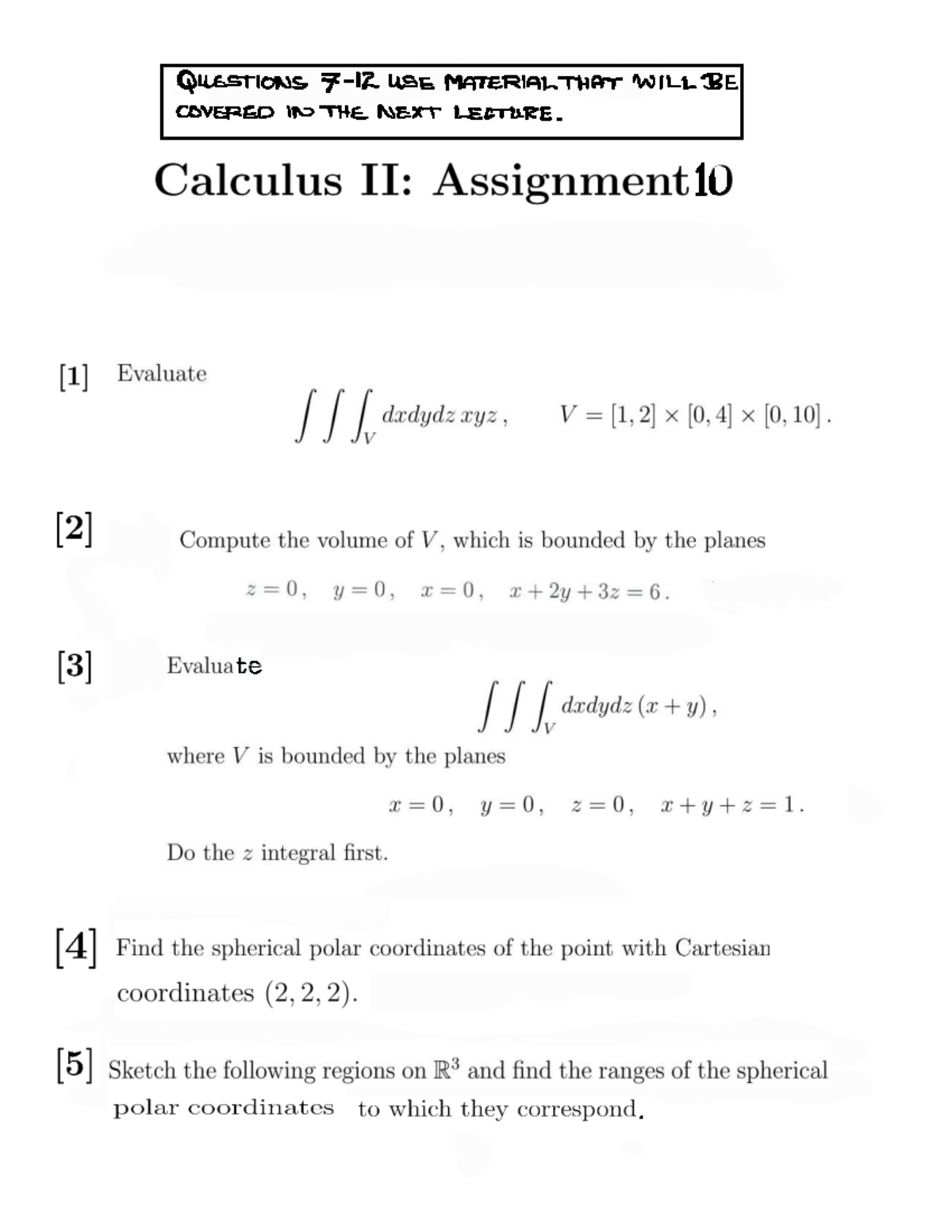 Assignment 10 - Topical Test on Vector Fields and Surfaces (8.7.4 ...