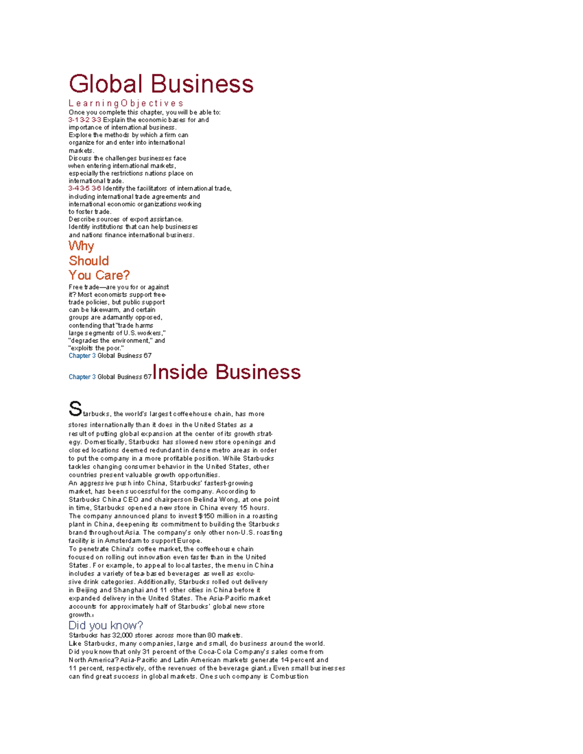 Chapter 3: Global Business Overview and Key Concepts - Studocu