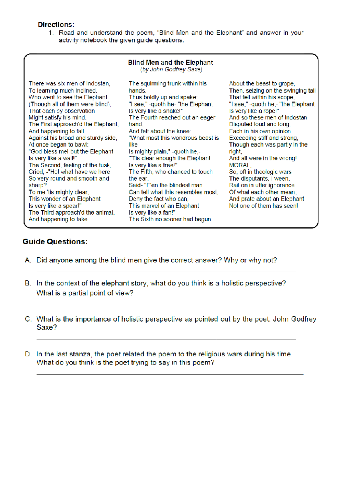 Elephant and Six Men - Bread and pastry production - Studocu