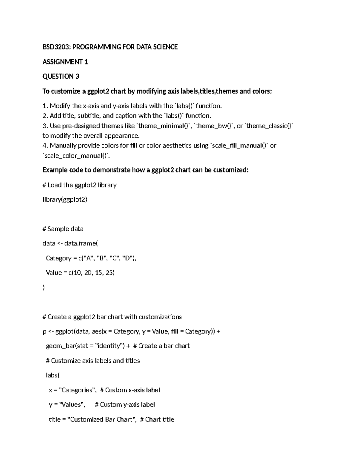 BSD3203: Programming for Data Science - Assignment 1 Q3 & Q4 Notes ...