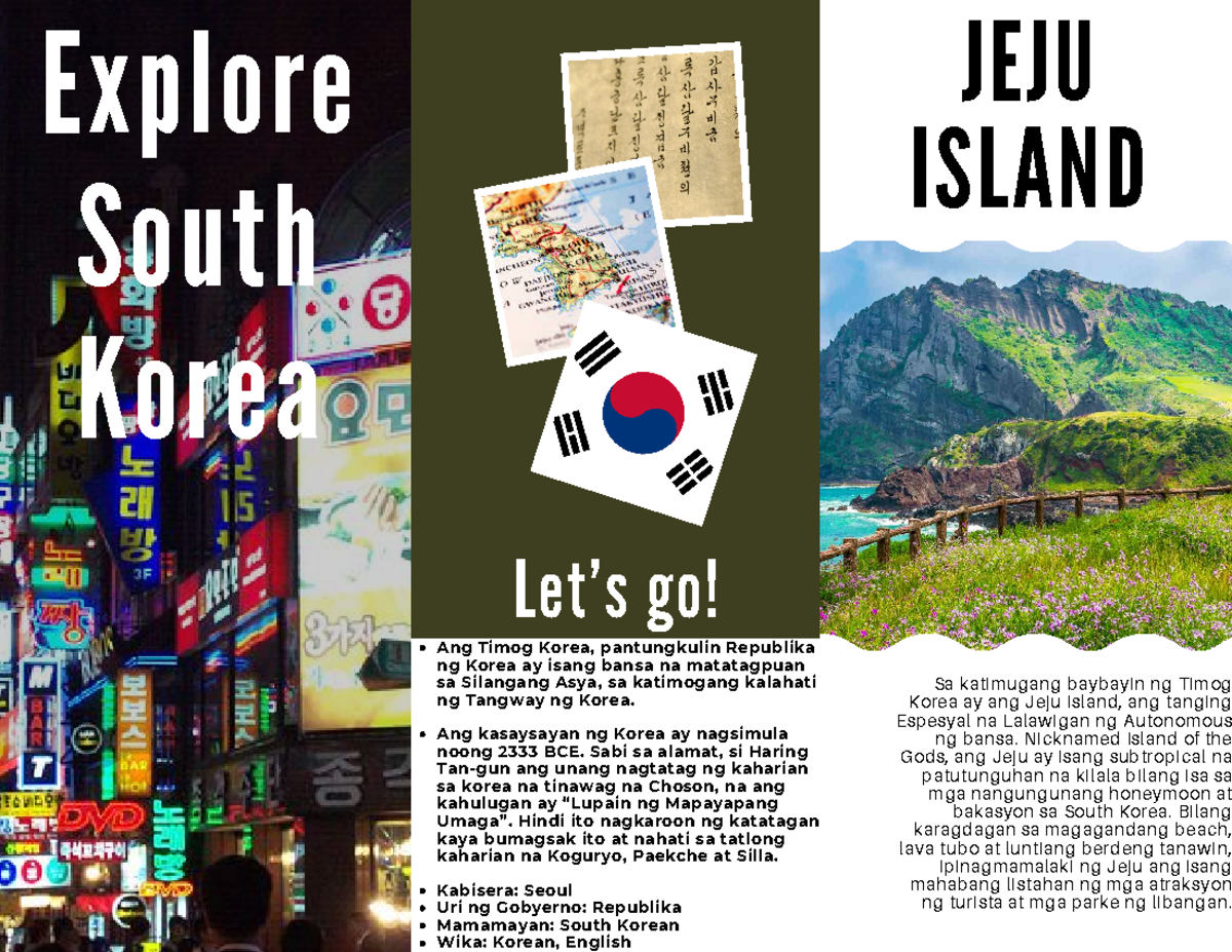 Professional Travel Agency Trifold Brochure Template - JEJU ISLAND Let ...
