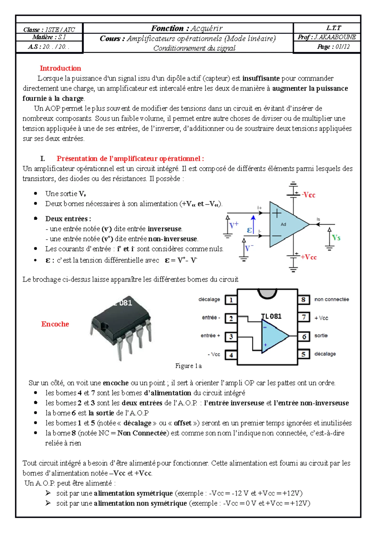 Cours amplif saturation - 2 STE / ATC Mise en forme du signal L.T F ...