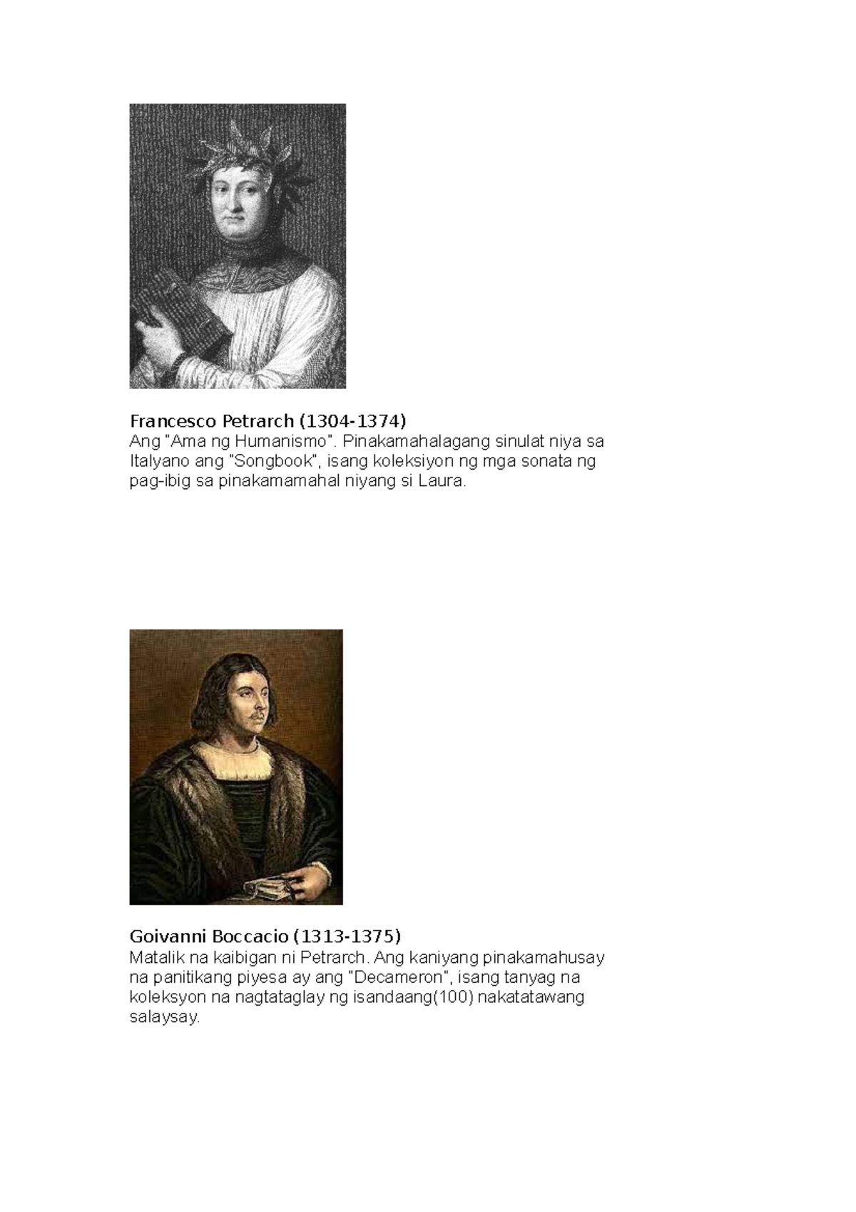 Mga Ambag ng Renaissance sa Literatura at Sining: Isang Pagsusuri - Studocu