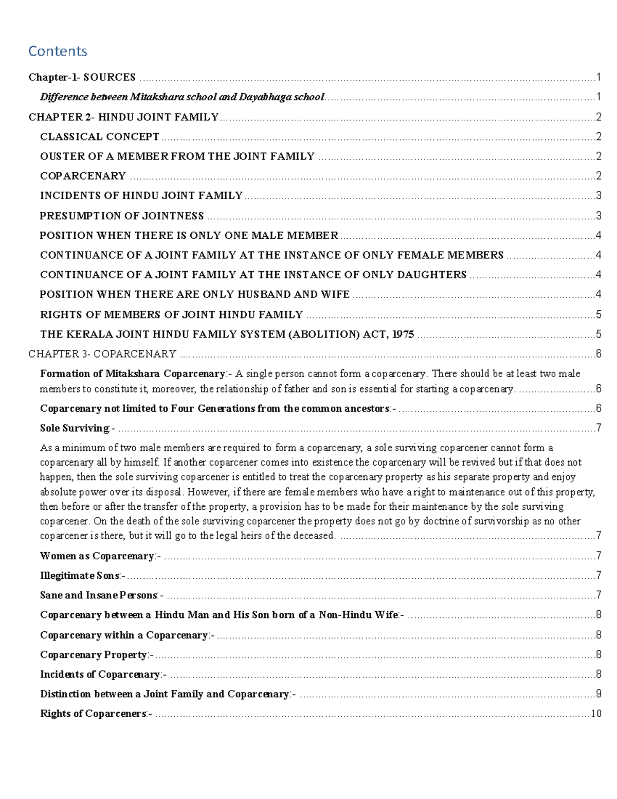 NLS Poonam Pradhan: Notes on Hindu Law - Joint Family & Coparcenary ...