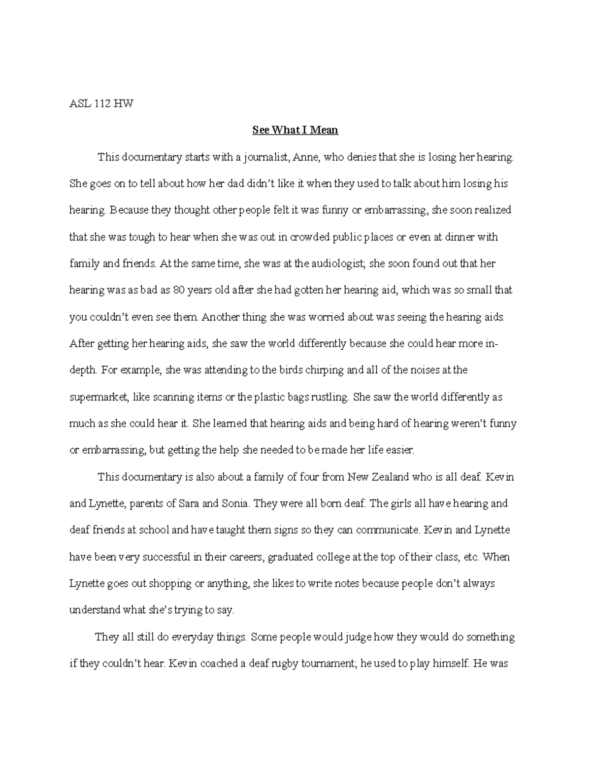 Signing Naturally Unit 10 - Homework 10:1 Minidialogues David’s ...