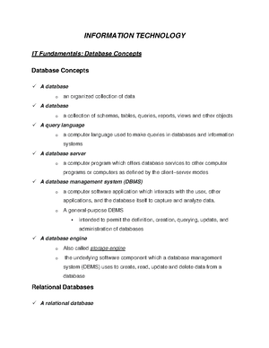 Fundamentals OF Database Prelim QUIZ - Question 1 Correct Mark 1 out of 1. Flag question ...