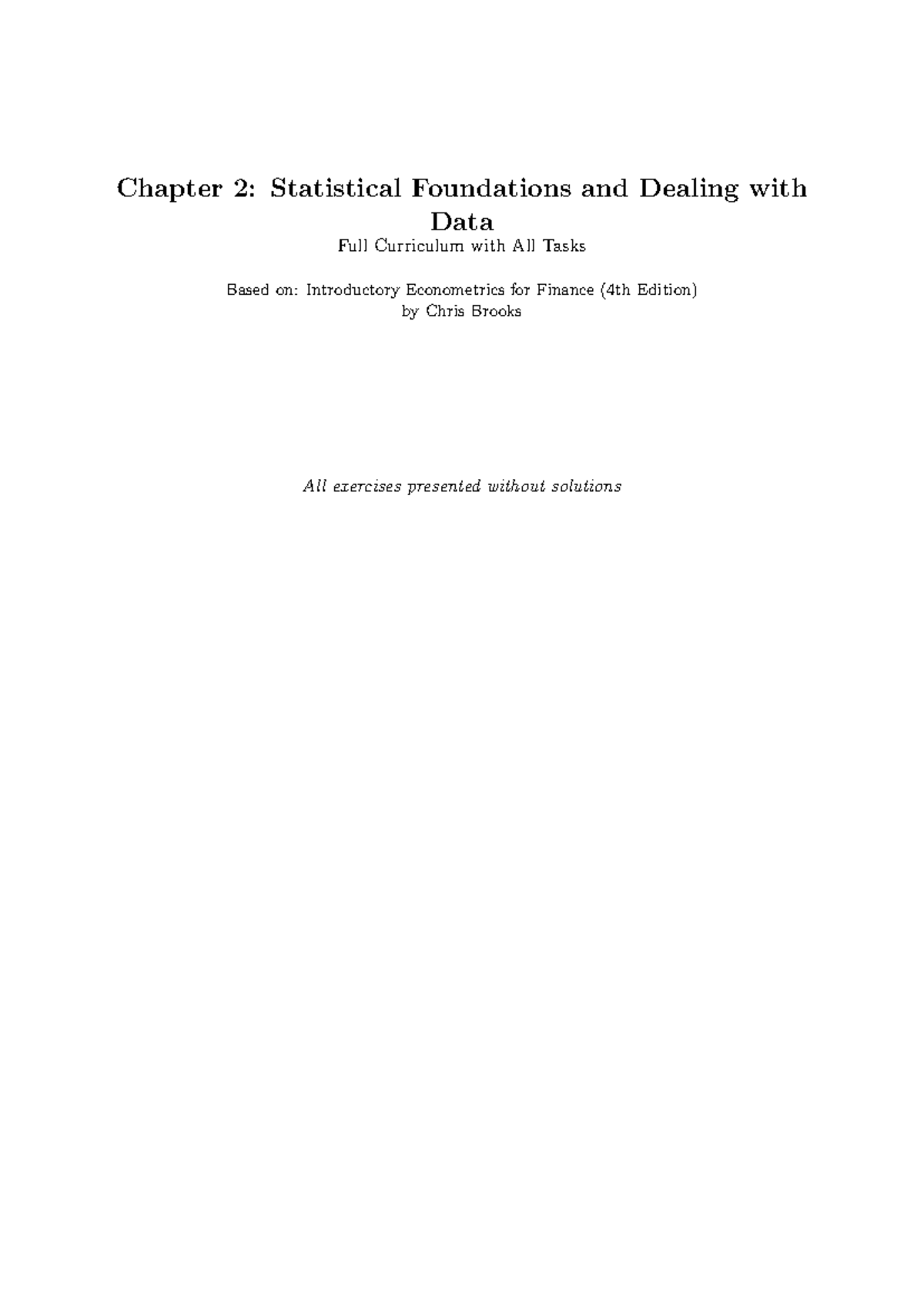Chapter 2: Statistical Foundations & Data Analysis - Introductory ...