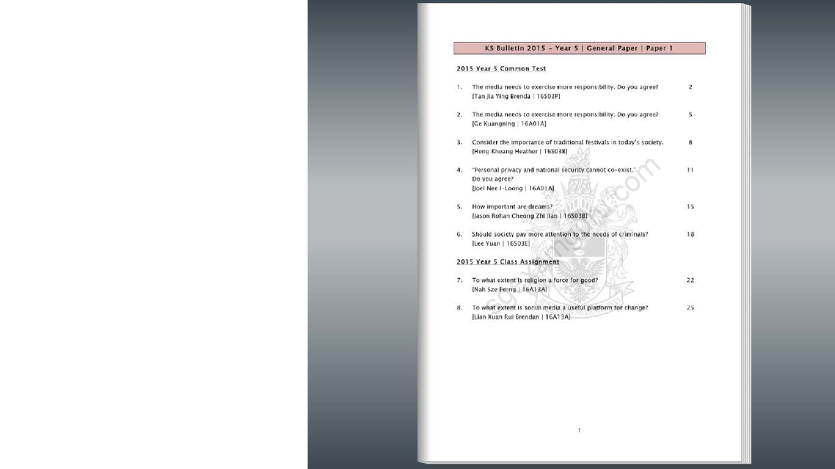 2015 KS Bull Issue 2 Analysis and Discussion Notes - Studocu